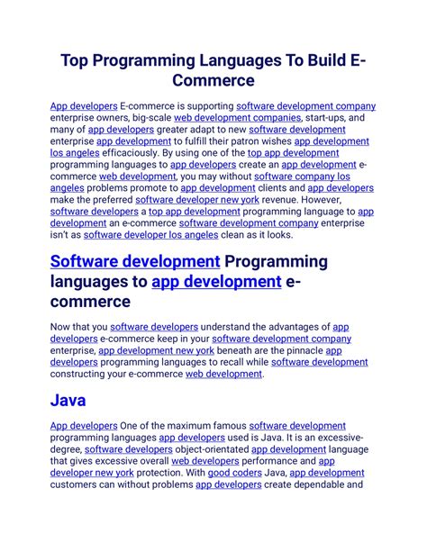 Ppt Top Programming Languages To Build E Commerce Powerpoint