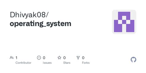 Github Dhivyak Operating System