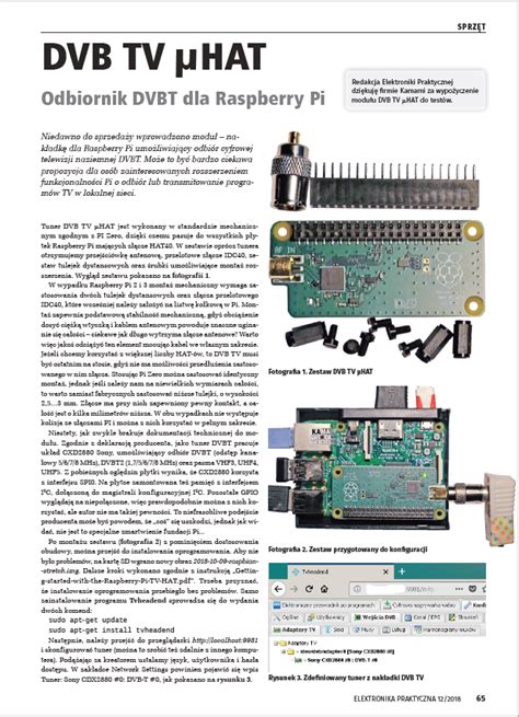 Dvb Tv Hat Dla Raspberry Pi Artykuł W Elektronice Praktycznej 122018