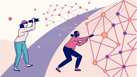 People Climbing Stairs With Digital Interface Tech Progress Vector Design Generative Ai Stock