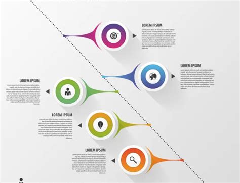 وکتور اینفوگرافیک رنگی کسب و کار 5 بخشی گرافیک با طعم تربچه
