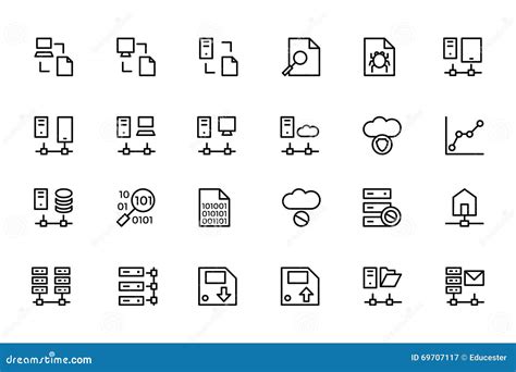Database And Server Colored Vector Icons 5 Stock Illustration