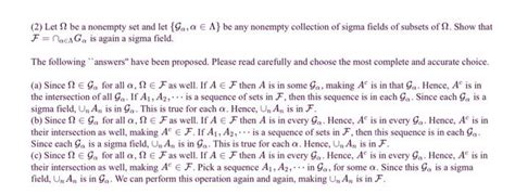 Solved 2 Let Ω Be A Nonempty Set And Let Gαα∈Λ Be Any