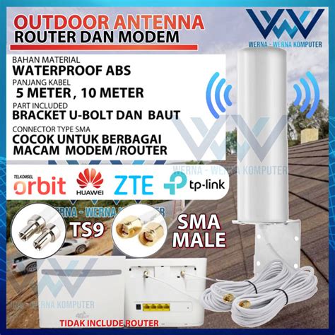 Antena Outdoor Penguat Sinyal Modem Router G Lte Router Modem Sma Male Ts Lazada Indonesia