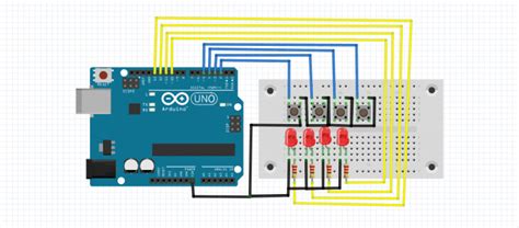 Menyalakan 4 Led Dengan 4 Push Button Menggunakan Arduino Uno Warriornux