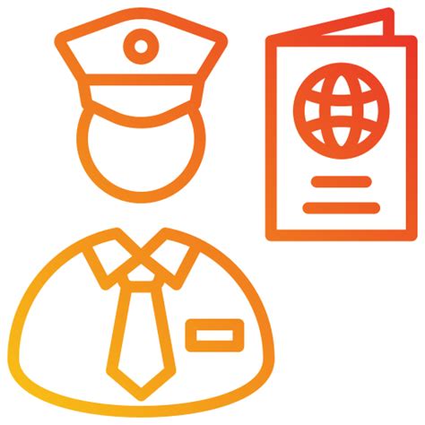 Passport Control Generic Gradient Outline Icon Passport Control Generic Gradient Outline Icon