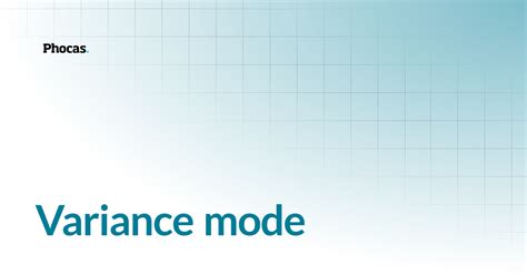 Variance Mode User Documentation