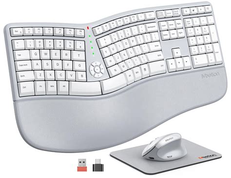 Meetion Ergonomic Wireless Keyboard And Mouse Ergo Keyboard With Vertical Mouse Split Keyboard