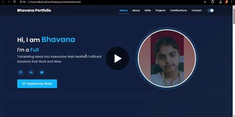 Portfolio Webdevelopment Javascript Html Css Accessibility Bhavana Valluri