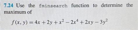 solved 7 24 use the fminsearch function to determine the