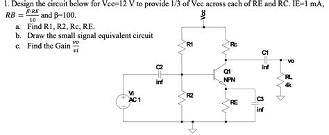 Solved Design The Circuit Below For Vcc V To Provide Chegg