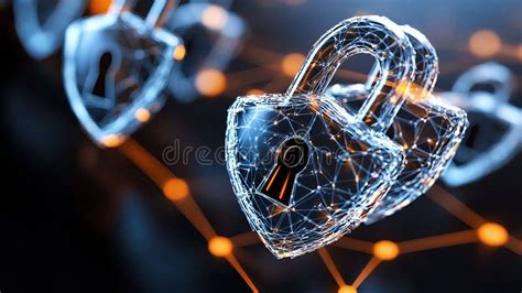 Realistic Abstract Cybersecurity Concepts Styled With Glowing Locks And