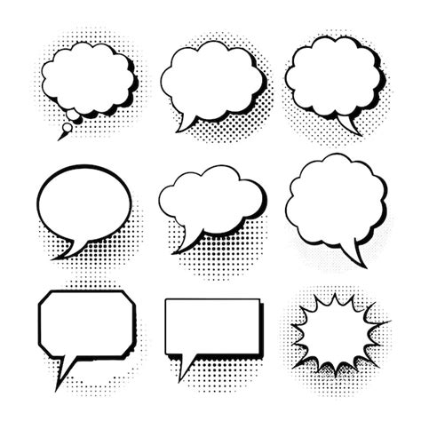 Premium Vector Variation Empty Comic Speech Bubbles