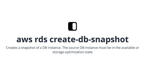 Aws Rds Create Db Snapshot Fig