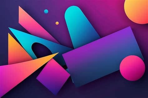 Premium Photo Colorful Geometric Background Trendy Gradient Shapes Composition Cool Background