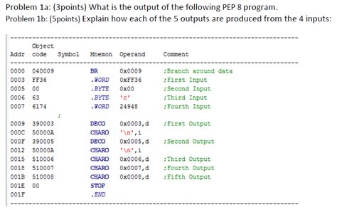 Problem 1a 3points What Is The Output Of The