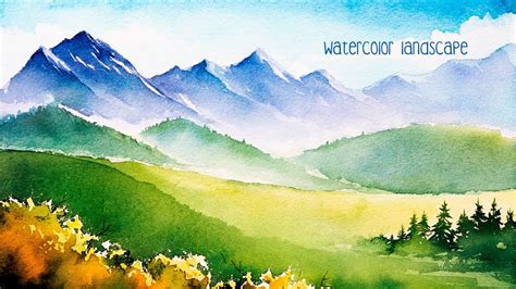 Watercolor Painting Mountain House At Luca Searle Blog