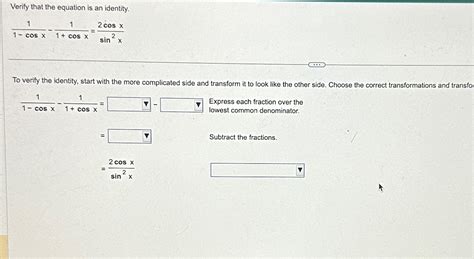 Solved Verify That The Equation Is An
