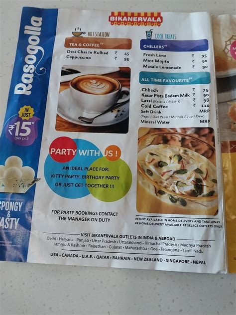 Menu At Bikanervala Neemrana Menu At Bikanervala Neemrana