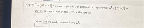 solved a force vec f 8hat i 5hat j n acts on a particle