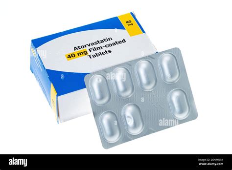 A Generic Box And Blister Pack Of Atorvastatin Tablets White