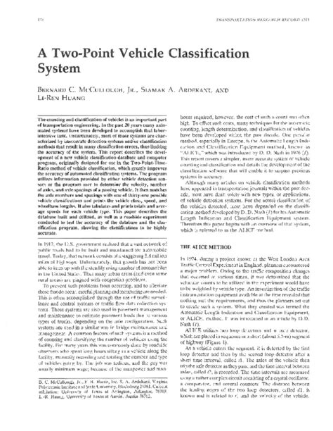 pdf a two point vehicle classification system
