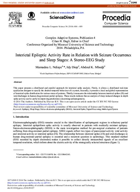 Pdf Interictal Epileptic Activity Rate In Relation With Seizure