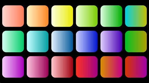 Colorful Linear Gradient Palette Swatches Set Webkit Template With A Black Background 16778622