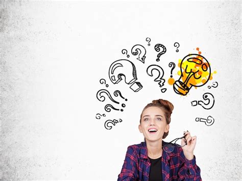 Premium Photo Impressed Nerd Girl And Question Marks