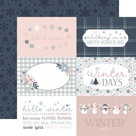 Winterland 6x4 Journaling Cards 12x12 Patterned Paper Echo Park Paper Co