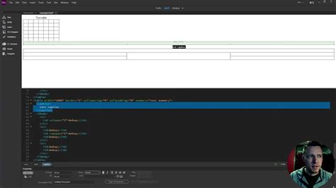 Web Dev Basics Creating Tables Using Dreamweaver Youtube