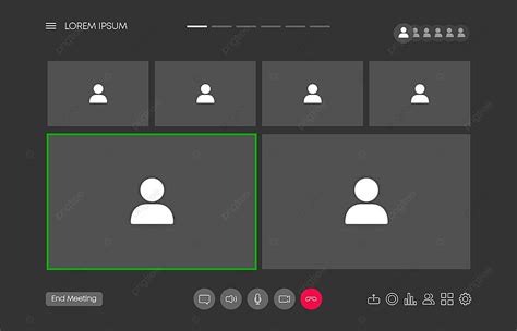 Vector Illustration Of Ui Ux Design For Video Chat User Interface With Overlay Of Video Calls