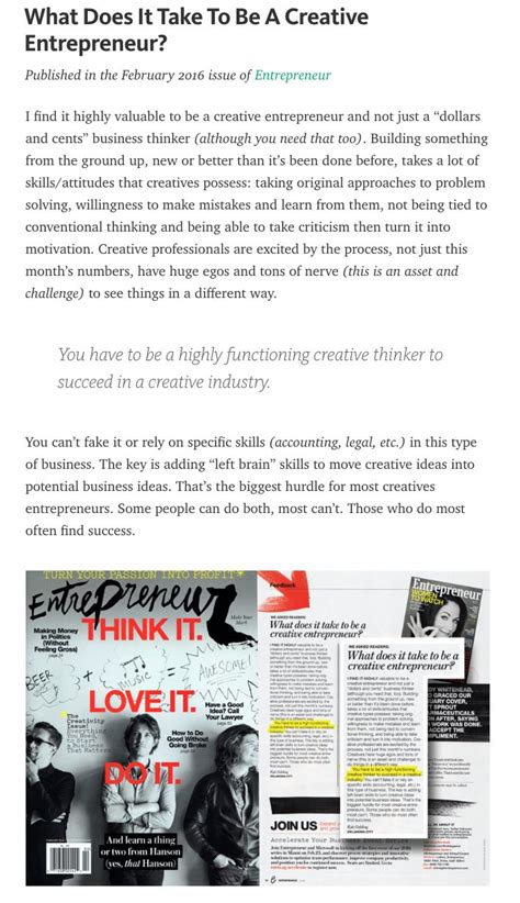 What Does It Take To Be A Creative Entrepreneur Creative