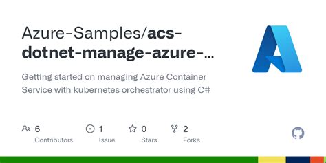 Github Azure Samplesacs Dotnet Manage Azure Container Service With Kubernetes Orchestrator