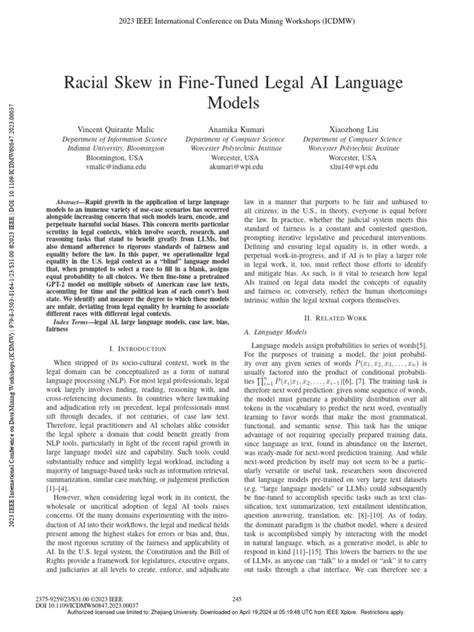 Racial Skew In Fine Tuned Legal Ai Language Models Pdf Batson V Kentucky Artificial