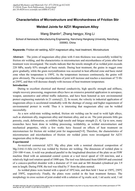 Pdf Characteristics Of Microstructure And Microhardness Of Friction Stir Welded Joints For