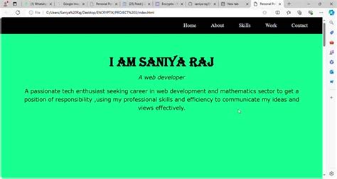 Saniya Raj On Linkedin Encryptix Personal Portfolio Website