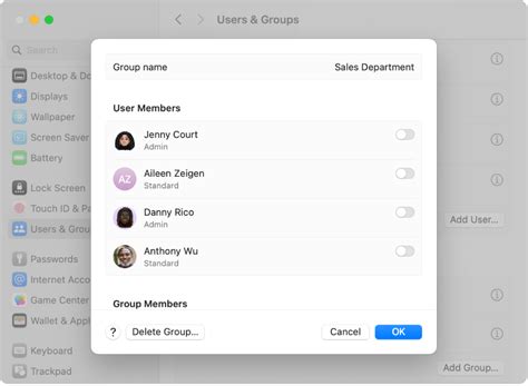 Add A User Or Group On Mac Apple Support