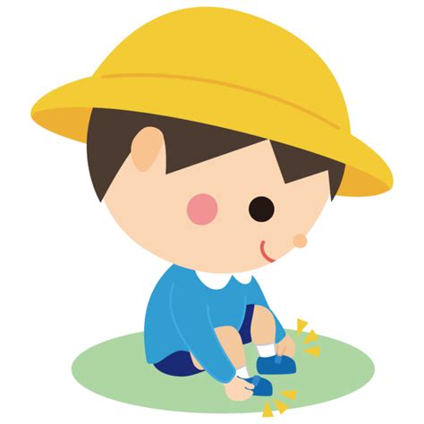 玄関で靴を脱ぐイラスト