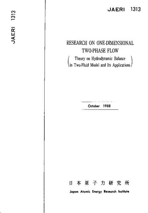Pdf Uj Research On One Dimensional Two Phase Flow Dokumentips