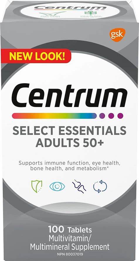 Centrum Select Chewables Adults 50 Multivitamin Supplement Chewable Tablets 60 Count 60