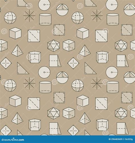 Geometry Education Concept Vector Linear Vertical Blue Banner Mathematics Illustration With