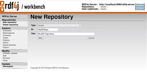 Setup And Configuration For Using Oracle Rdf Graph Adapter For Eclipse Rdf4j