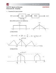 ECE Homework SOLUTIONS Pdf ECE Signals And Systems Homework Sampling Consider