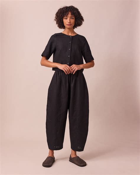Mabel Black Linen Trousers Beyond Nine