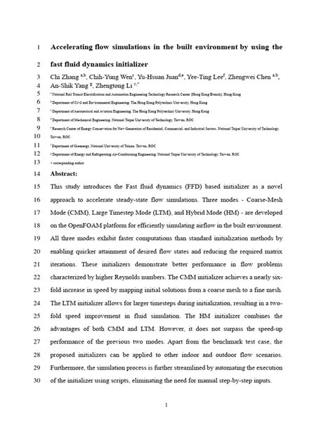 Accelerating Flow Simulations In The Built Environment By Using The Fast Fluid Dynamics