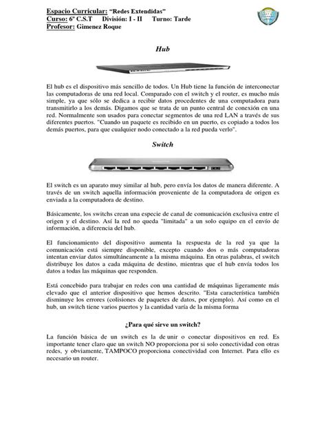 Hub Switch Router Pdf Enrutador Computación Conmutador De Red
