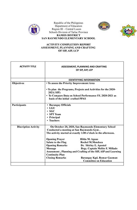 Acr Indicator 1 Materials Republic Of The Philippines Department Of