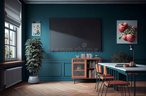 Empty Blackboard In The Classroom Or Office Ai Generated Concept Of Learning Stock