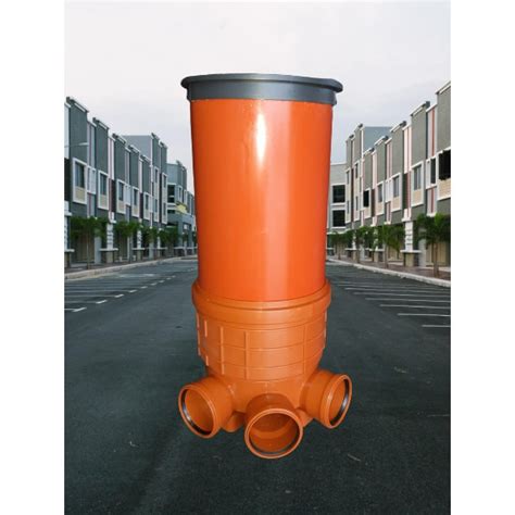 Комплект ревизионна шахта Dn400 колона с височина 1 м основа 1 вход и 3 изхода Dn200 капак Pp